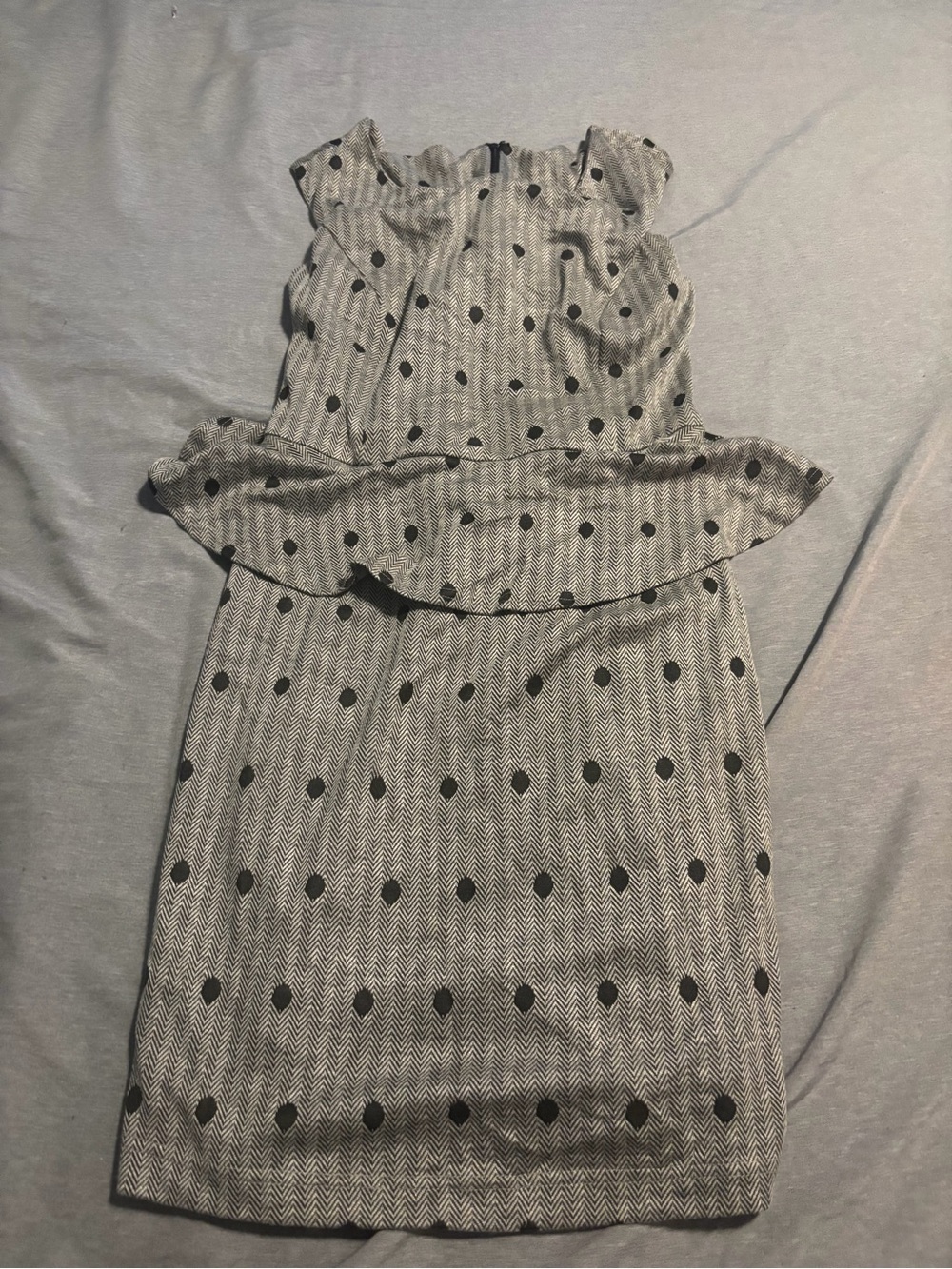 Dresses | Polka Dot Peplum Sheath Dress Black And White | Poshmark
